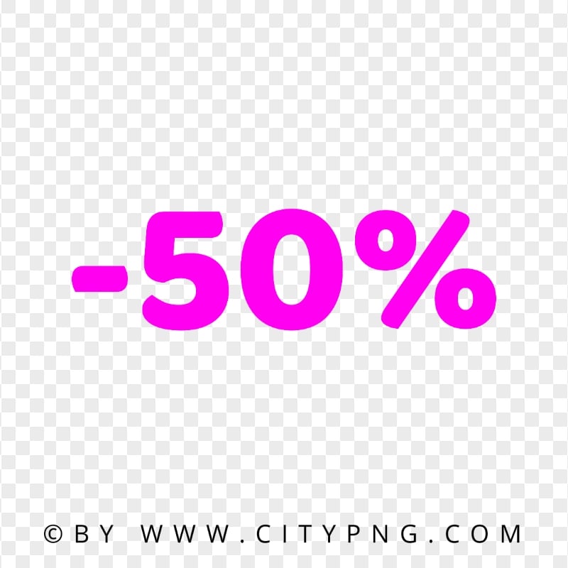 Pink 50 Percent Discount Text FREE PNG | Citypng