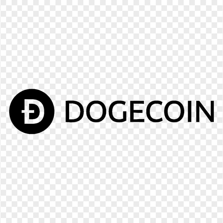 HD Dogecoin Black Text Logo PNG | Citypng