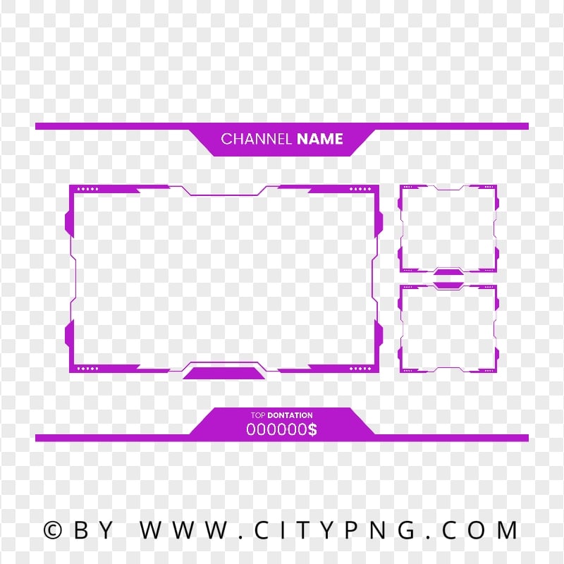 Purple Twitch Overlay Live Stream Frame PNG IMG | Citypng