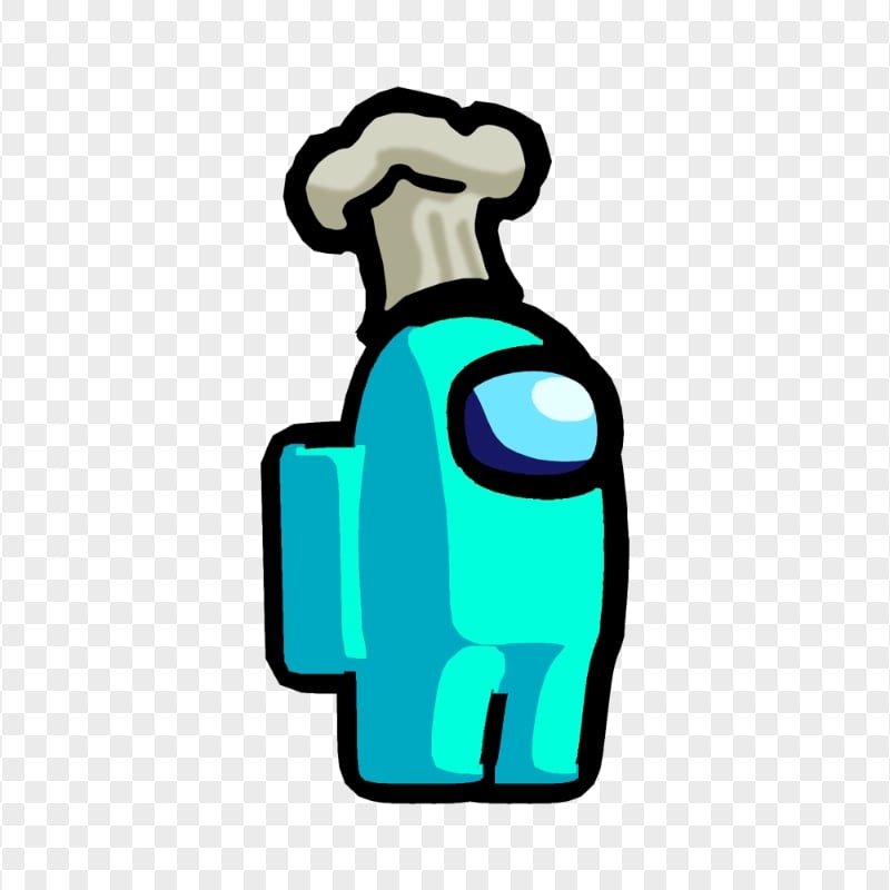 HD Cyan Among Us Character Chef Hat PNG | Citypng