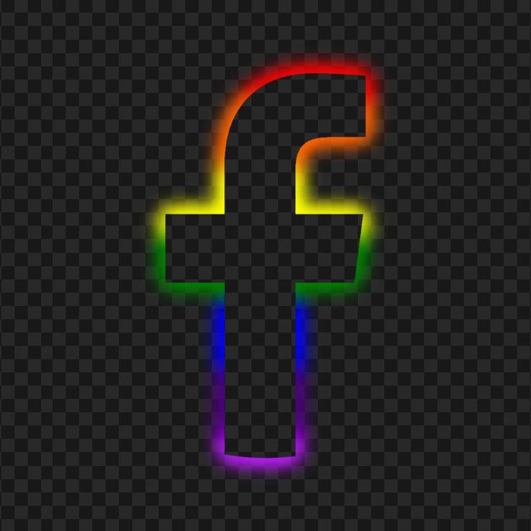 HD Facebook Rainbow Neon Logo Icon PNG | Citypng