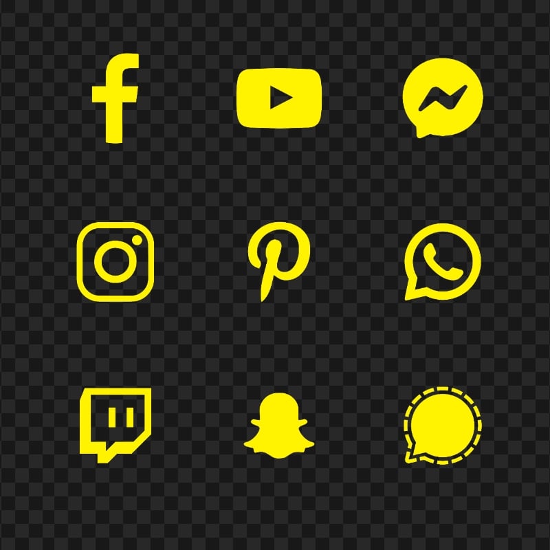 HD Yellow Social Media Logos Icons PNG | Citypng