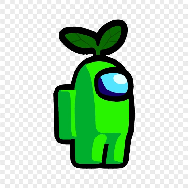 HD Lime Among Us Character Leaf Hat PNG | Citypng