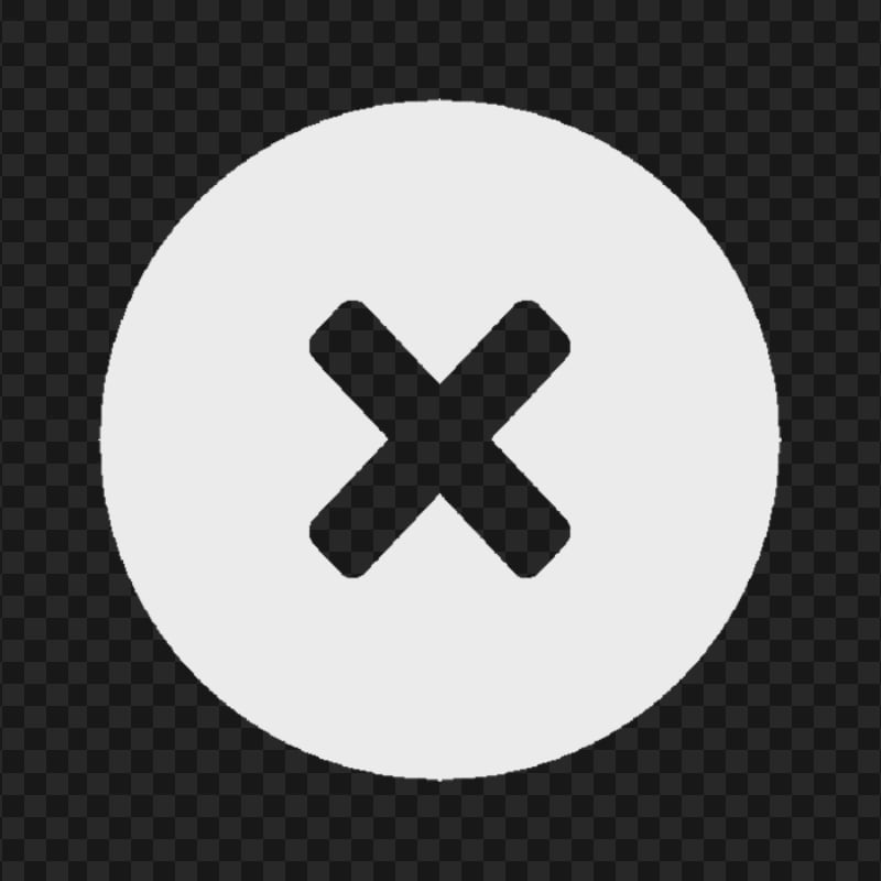 HD Gray Round Close X Icon Transparent Background | Citypng