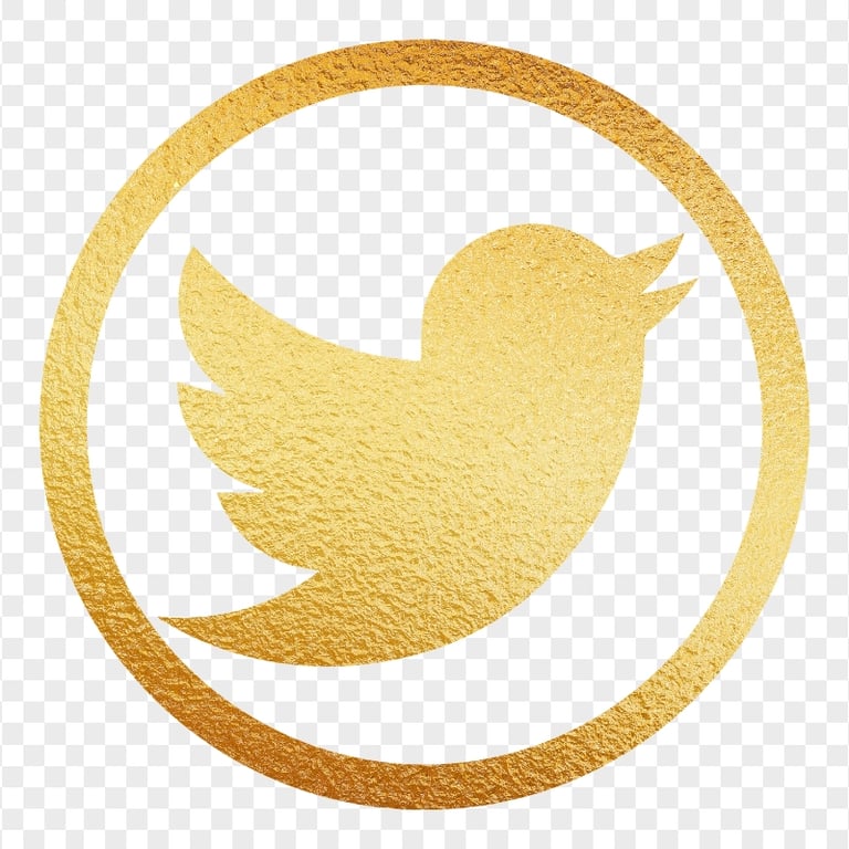 HD Gold Texture Round Twitter Icon PNG | Citypng