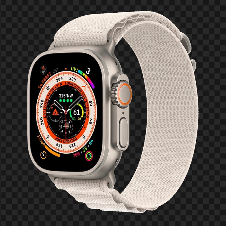Apple Watch Ultra Green Alpine Side View Image PNG | Citypng