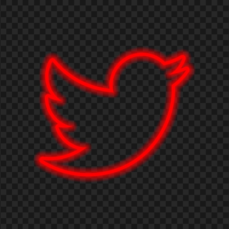 HD Red Neon Twitter Bird Logo PNG | Citypng