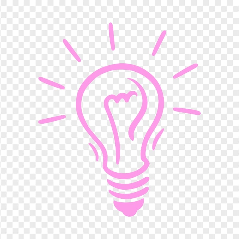 Transparent Light Bulb Doodle Drawing Idea Pink Icon | Citypng