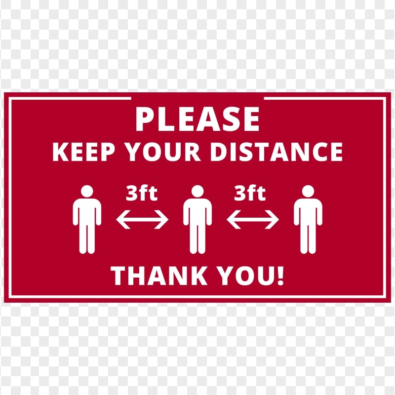 Please Keep Your Distance 3ft Safety Free Signage | Citypng