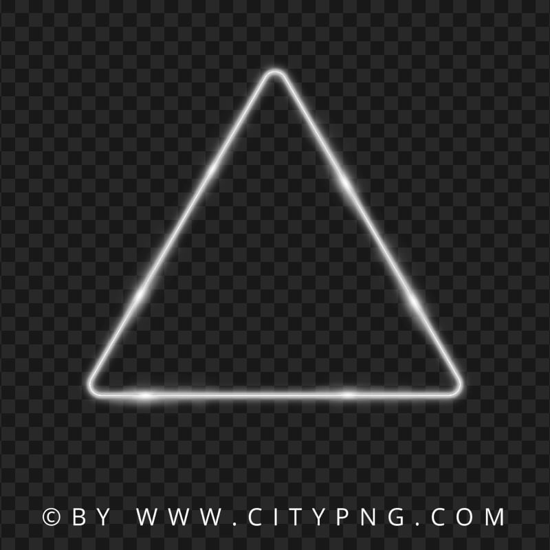 Neon White Glowing Triangle With Flare Effect PNG | Citypng