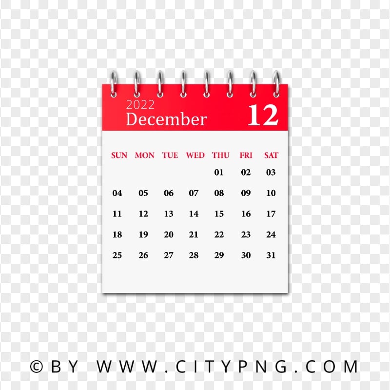 December 2022 Calendar Clipart