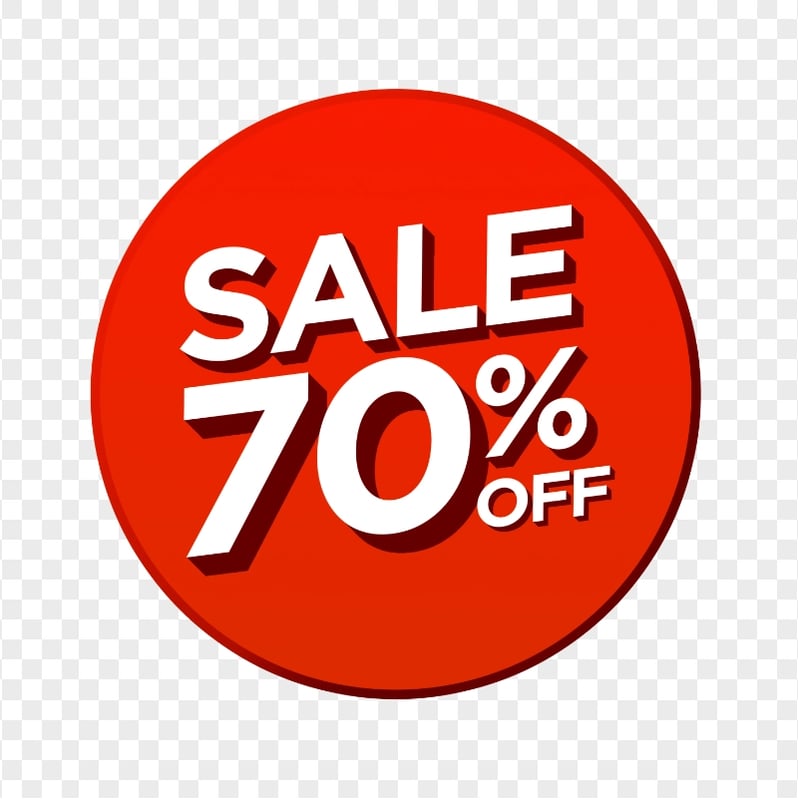 HD 70% Discount Off Sale Red Badge Transparent PNG | Citypng
