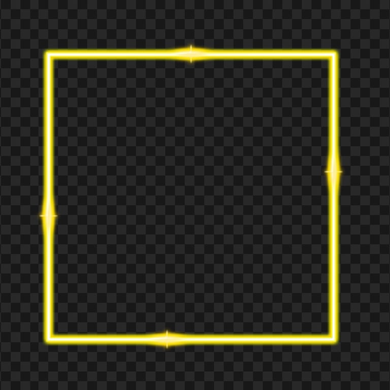 HD Yellow Neon Border Frame Effect PNG | Citypng