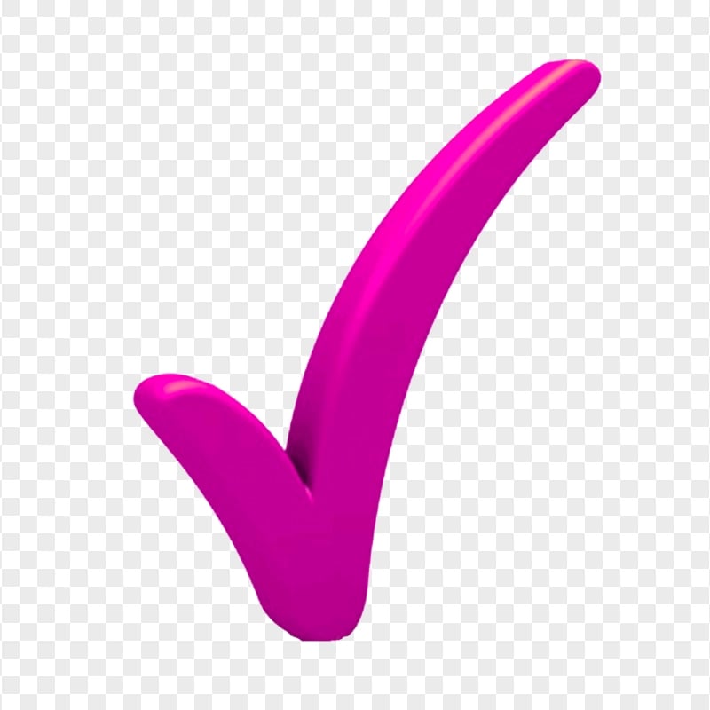 HD Tick Check Correct True Done Mark 3D Pink Icon PNG | Citypng