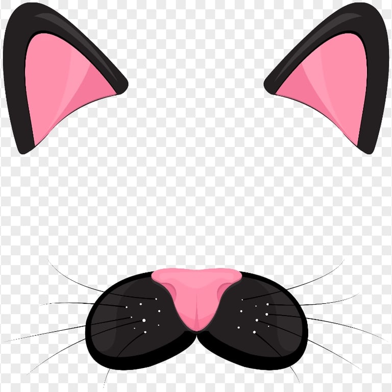 Cute Cartoon Cat Ears and Whiskers HD Transparent Background | Citypng