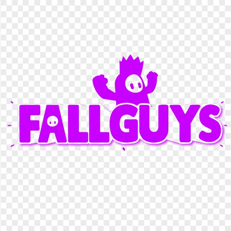 HD Fall Guys Purple Logo With Character PNG | Citypng