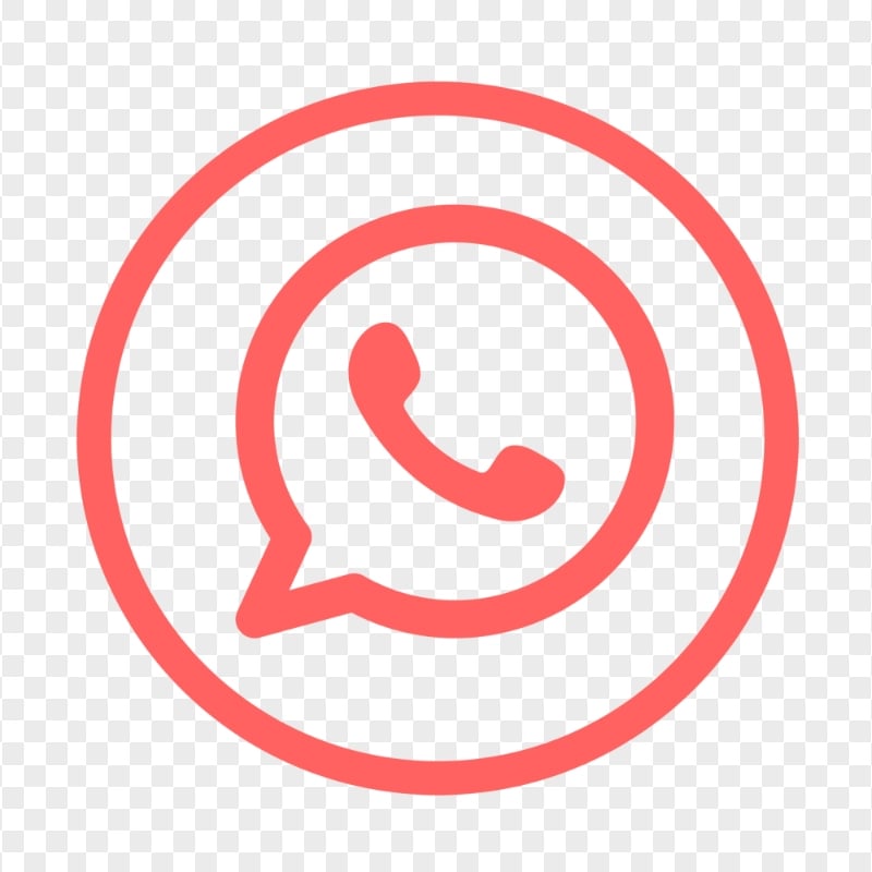 HD Flat Red Outline Whatsapp Wa Round Circle Logo Icon PNG | Citypng
