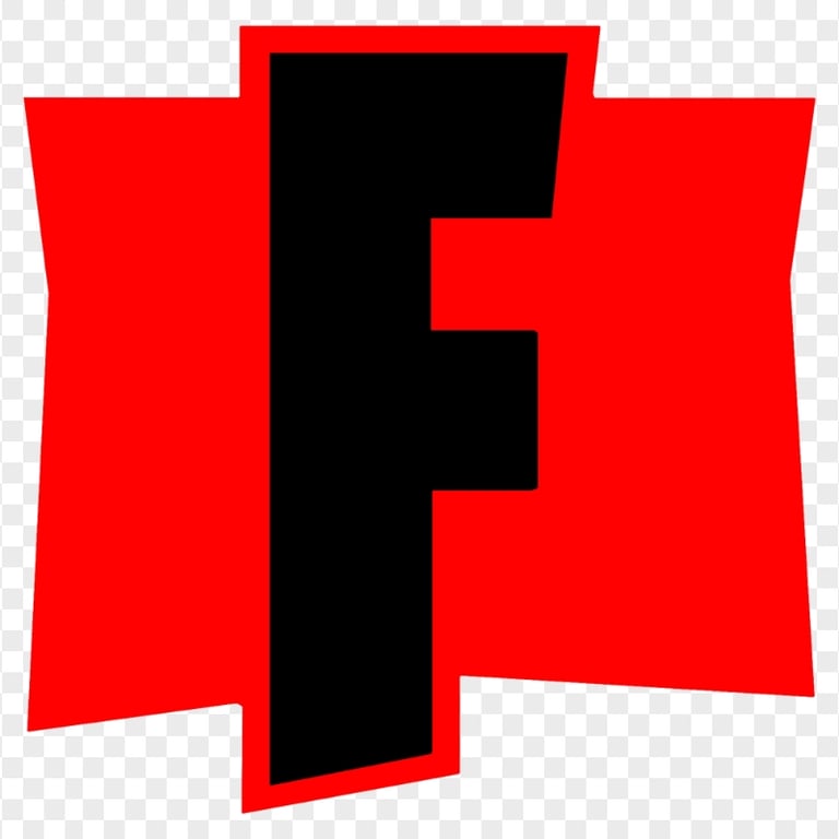 HD Fortnite Black & Red F Logo Letter PNG | Citypng