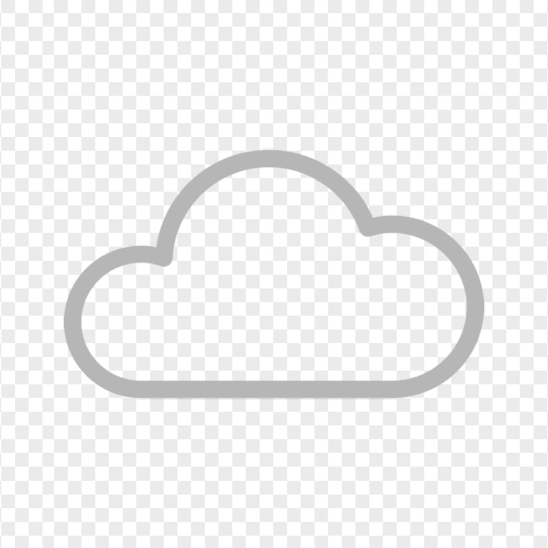 Grey Gray Outline Cloud Icon | Citypng
