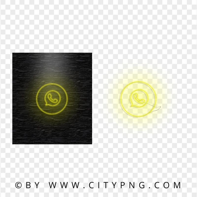 HD Whatsapp Line Art Yellow Neon Logo Icon PNG | Citypng