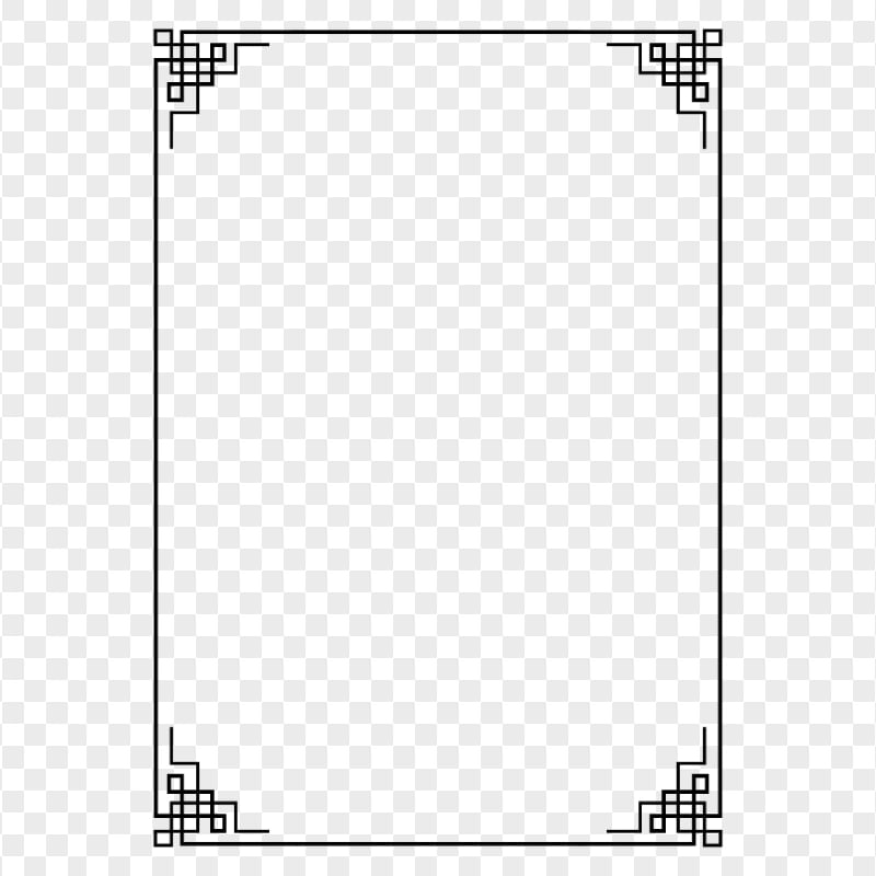 Vertical Black Chinese Frame FREE PNG | Citypng
