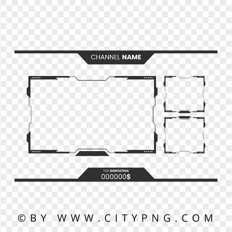 Twitch Overlay Black Live Stream Frame Image PNG | Citypng