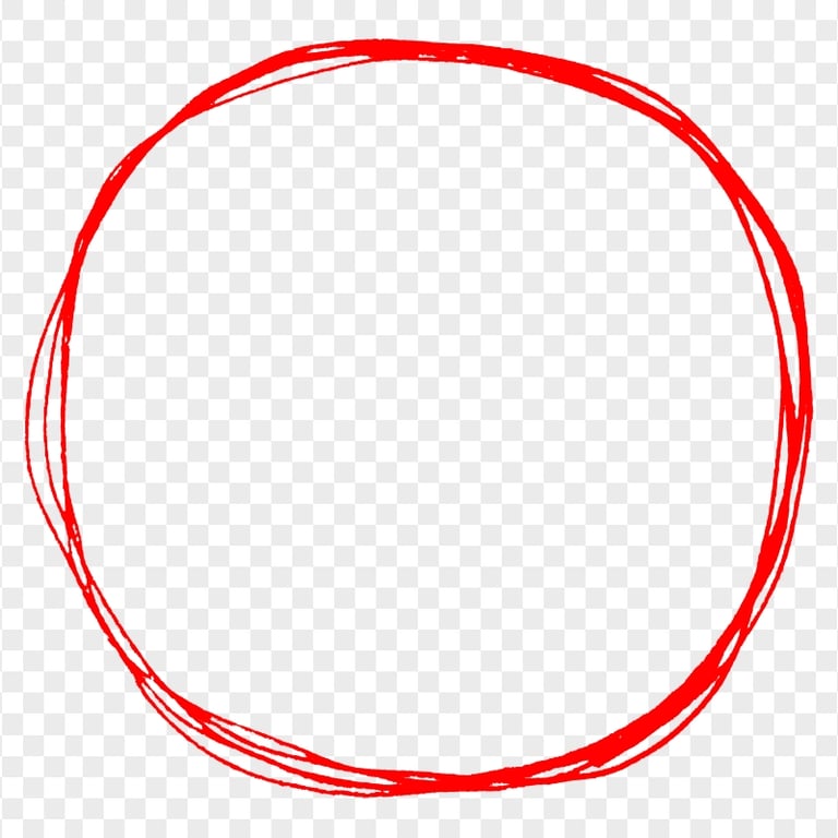 Doodle Pencil Sketch Drawing Red Circle PNG | Citypng