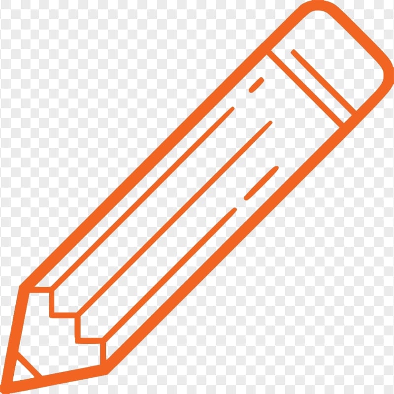 HD Orange Outline Angle Pencil Icon PNG | Citypng
