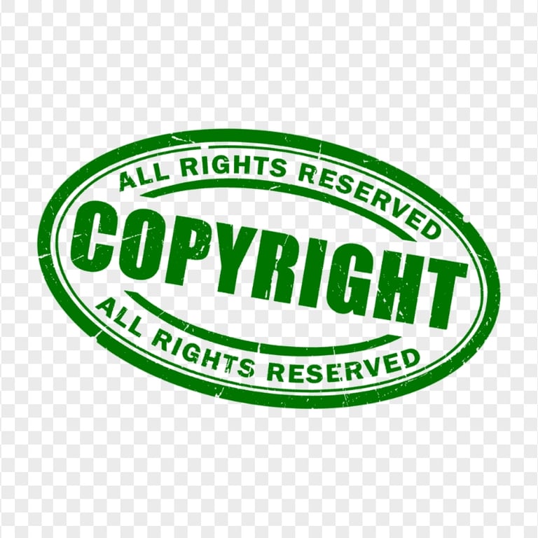 Copyright All Rights Reserved Green Stamp Image PNG | Citypng
