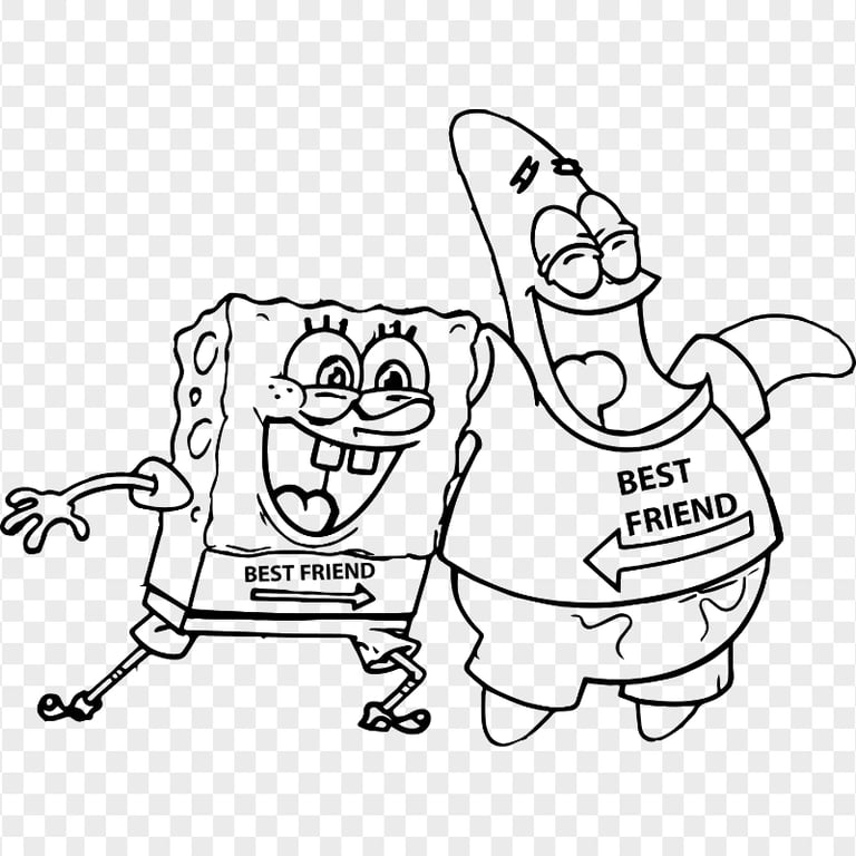 HD Spongebob Outline Patrick Best Friend Character Transparent PNG ...