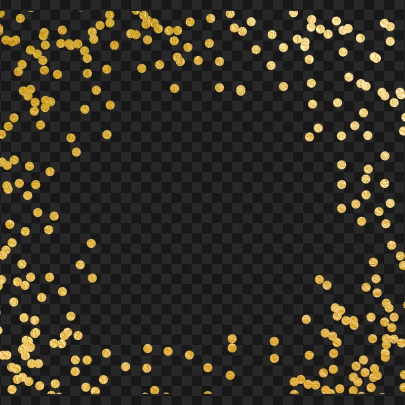 Square Frame Of Gold Polka Dots Border HD PNG | Citypng