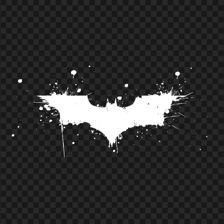 Batman White Paint Splash Logo Sign Icon PNG | Citypng
