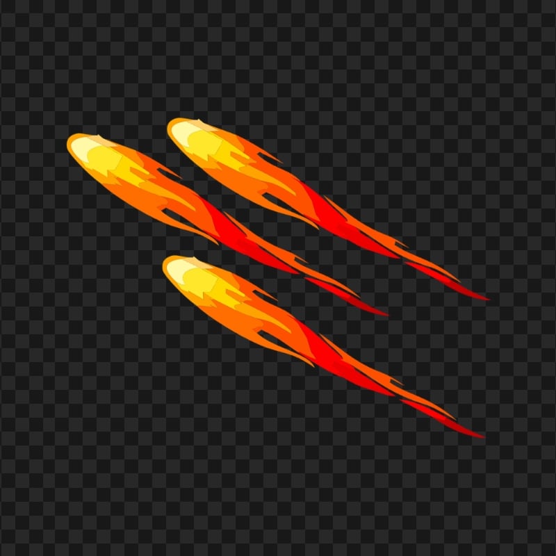 Three Cartoon Illustration Fire Rocket Muzzle Shot PNG | Citypng