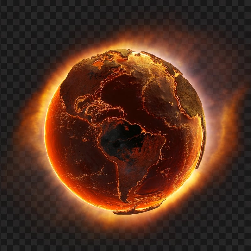 HD Earth Burning On Fire PNG | Citypng