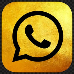 HD Gold & Black Luxury Whatsapp Wa Watsup Logo Icon PNG | Citypng