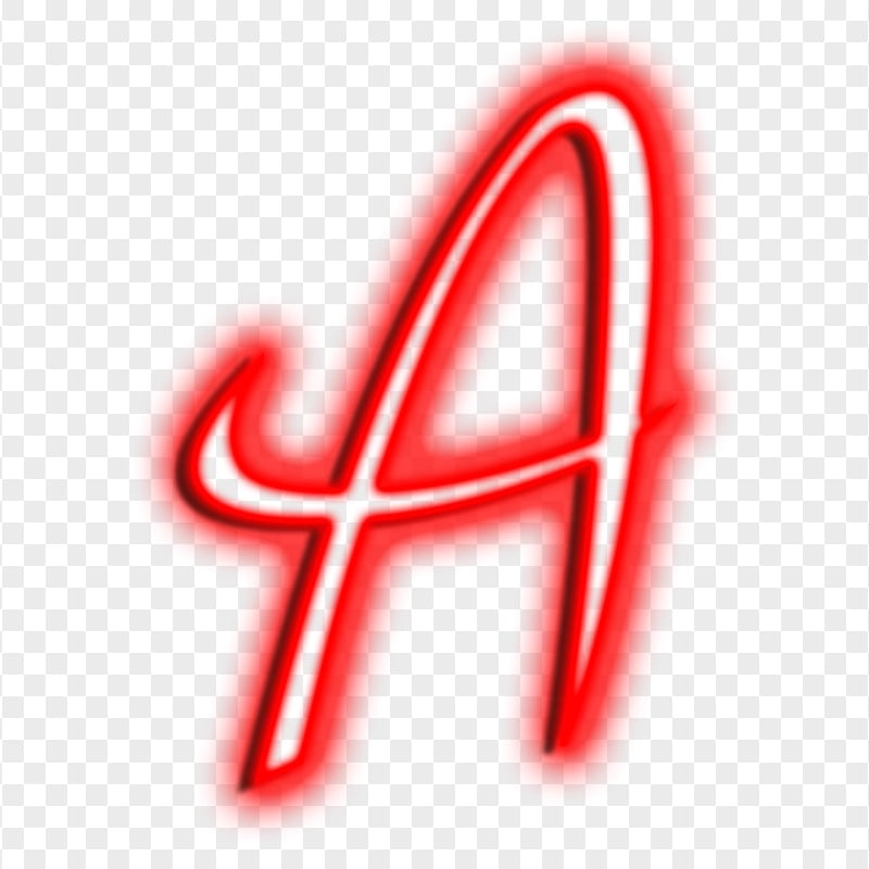 HD Red A Letter Text Alphabet Outline Neon PNG | Citypng