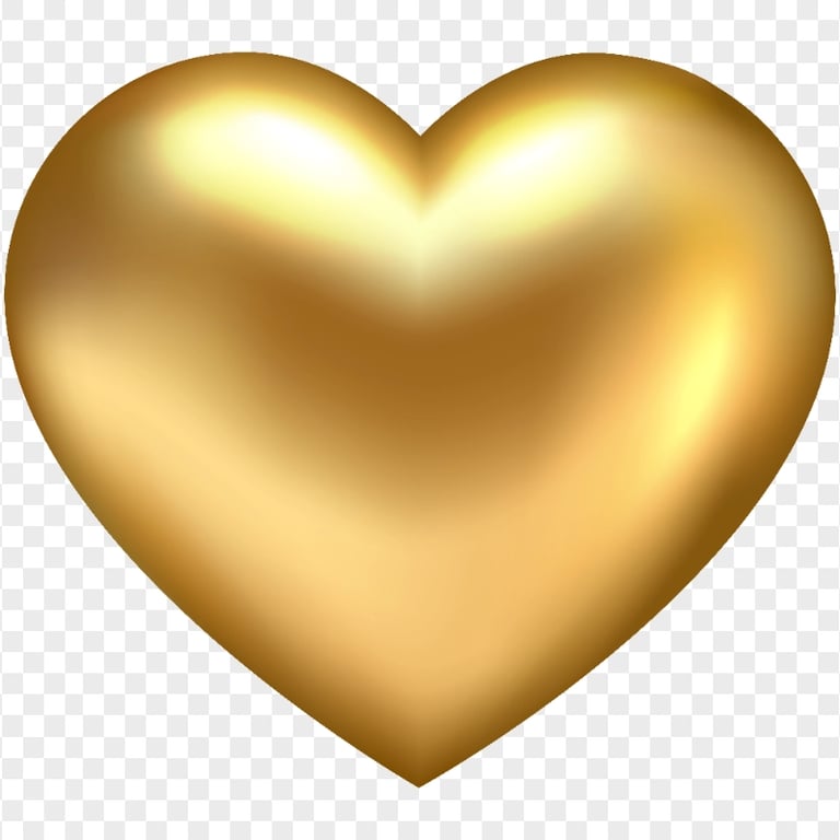 HD Gold Heart Transparent Background | Citypng