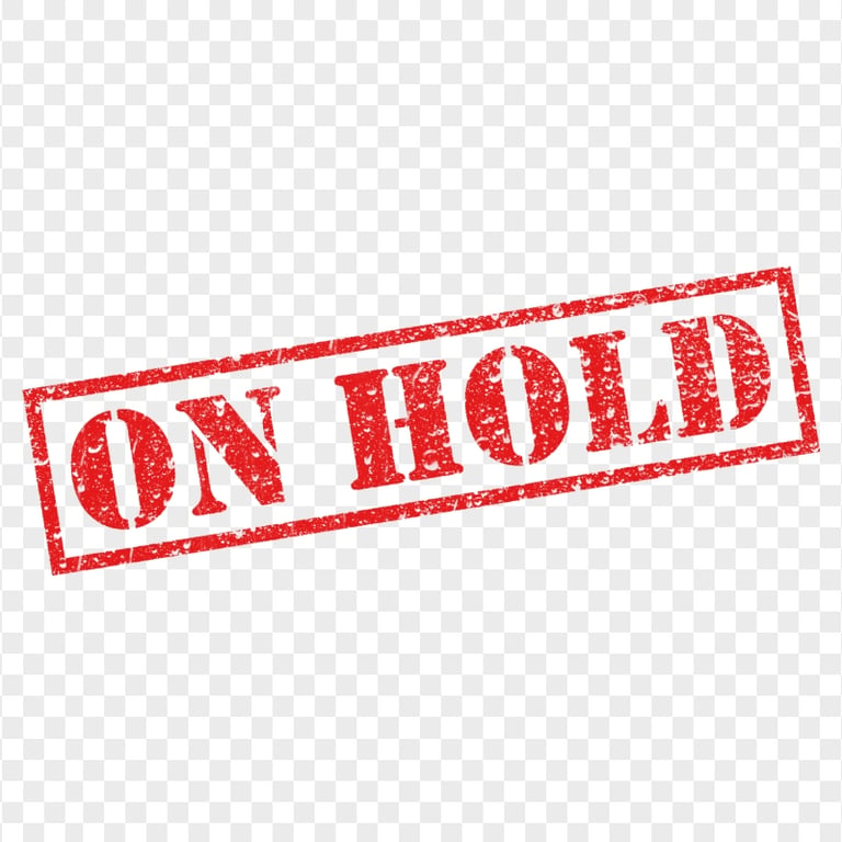 HD On Hold Word Stamp PNG | Citypng