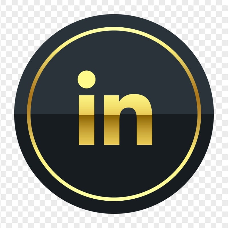 HD Round Linkedin Gold And Black Icon PNG | Citypng