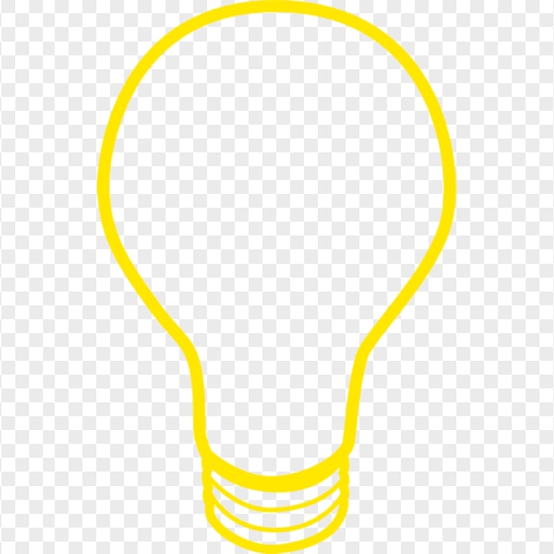 Yellow Outline Light Bulb Icon PNG | Citypng