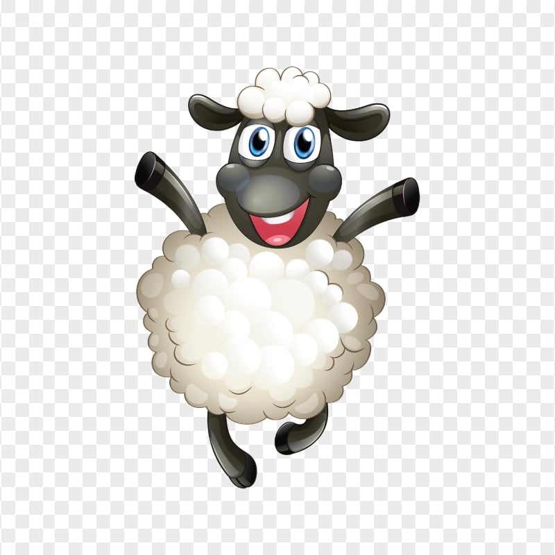 Happy Jumping Cartoon Sheep Illustration | Citypng