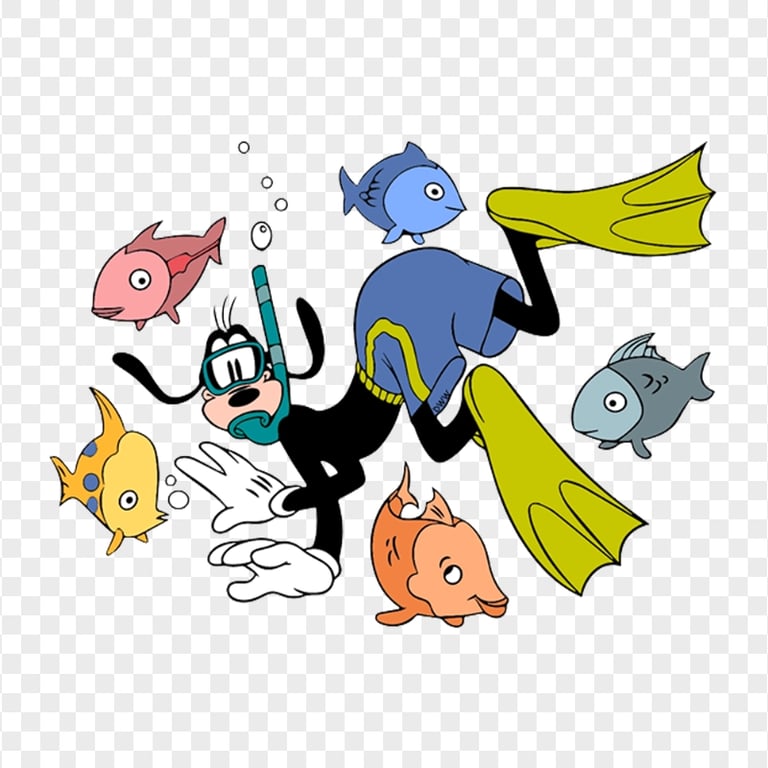 Goofy Underwater Swimming Image PNG | Citypng