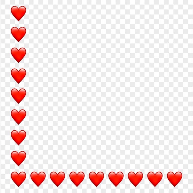HD Red Hearts Emoji Corner Border PNG | Citypng