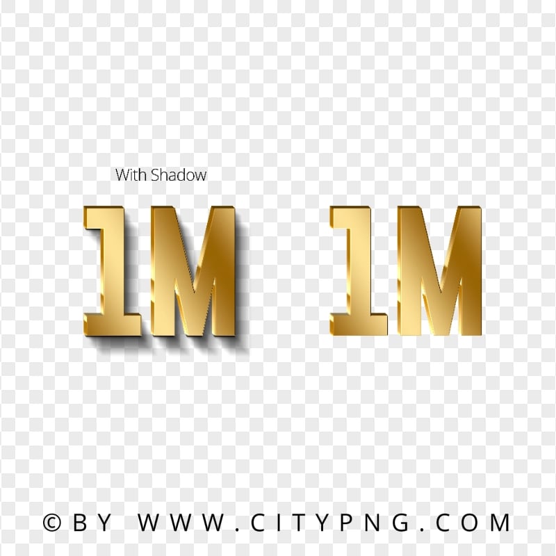 1 Million Number Text Gold Effect HD PNG | Citypng