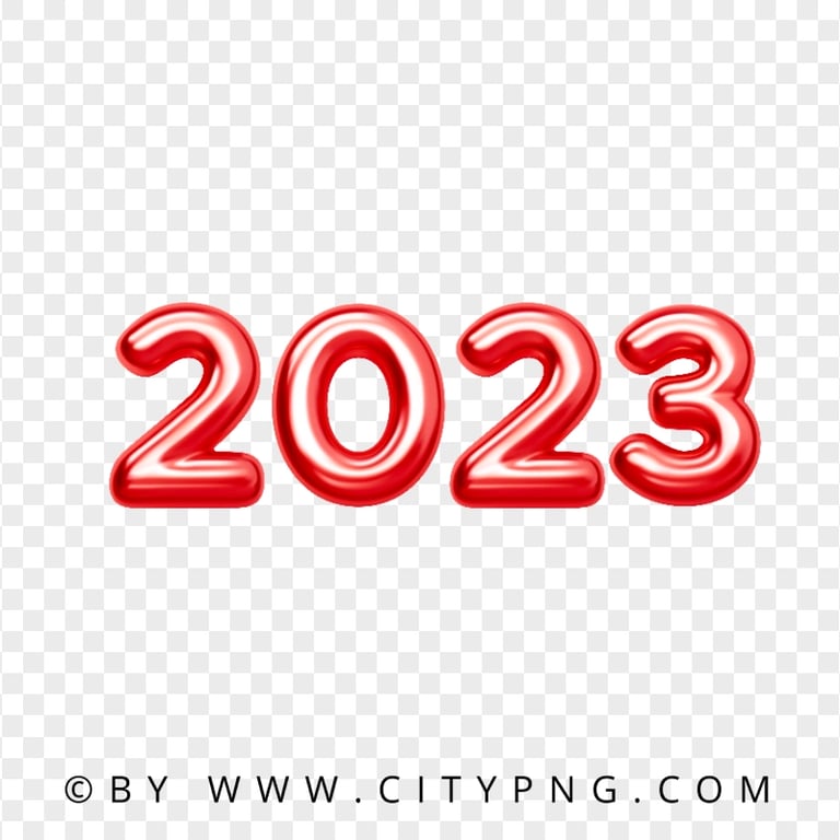 Red 2023 Text Numbers Download PNG | Citypng