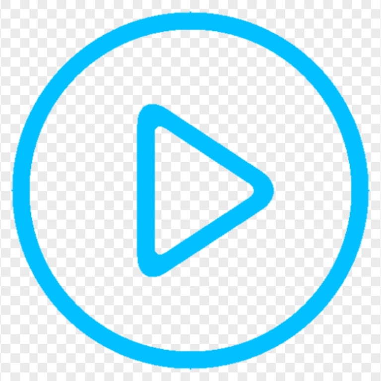 Round Play Video Player Blue Icon FREE PNG | Citypng