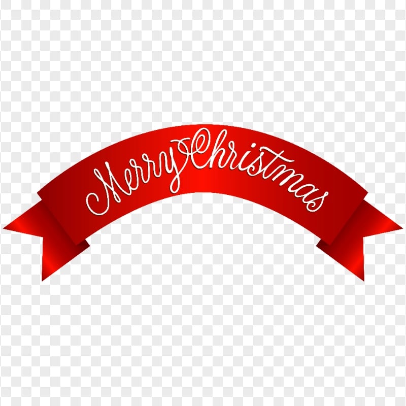 HD Red Ribbon Contains Merry Christmas Text Logo PNG | Citypng