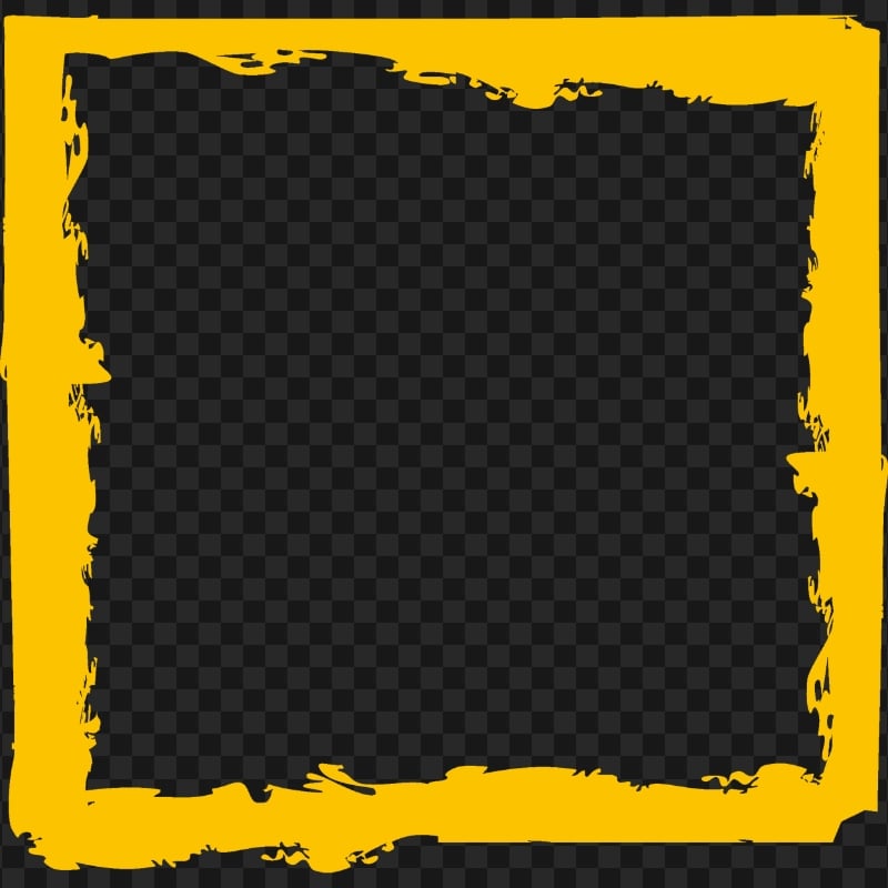HD Yellow Brush Stroke Grunge Square Frame PNG | Citypng