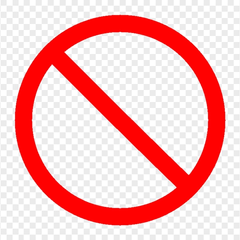 No Round Circle Symbol Sign Red Icon Download PNG | Citypng