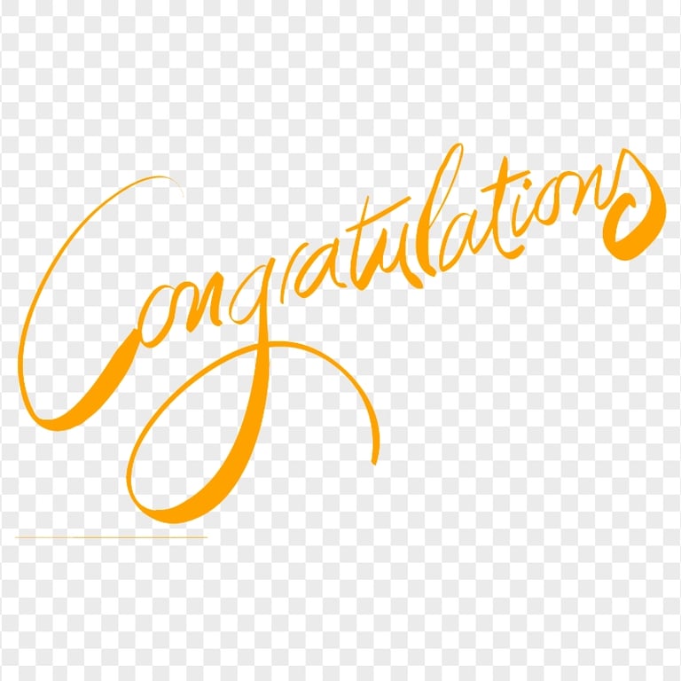 Congratulations Yellow Text Word Calligraphy PNG Image | Citypng